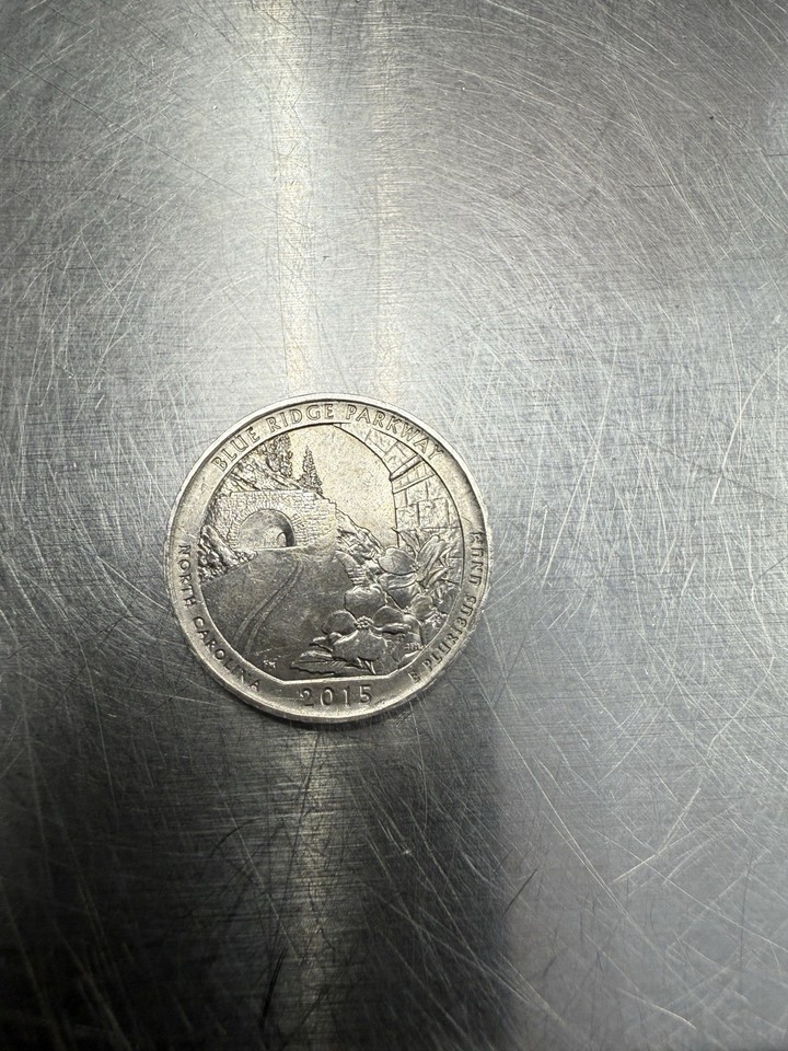 2015 Flat Edge Rim Quarter Error VERY RARE Blue Ridge Parkway North ...