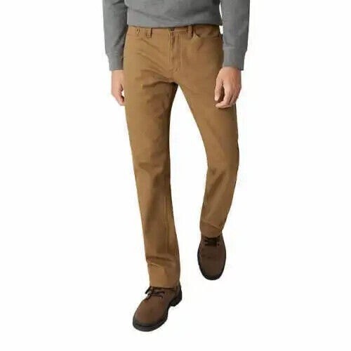 Weatherproof Men's Reg Fit Fleece-Lined Stretch Canvas Pants, Wheat ...