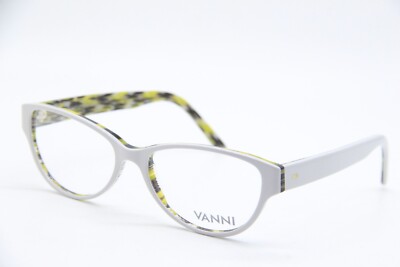 NEW VANNI V1873 A190 WHITE GREEN BROWN AUTHENTIC EYEGLASSES FRAMES 53 ...