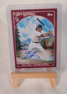 Brice Turang 2023 Topps x Bob Ross #60F Crimson Red #5 /10 auto ...