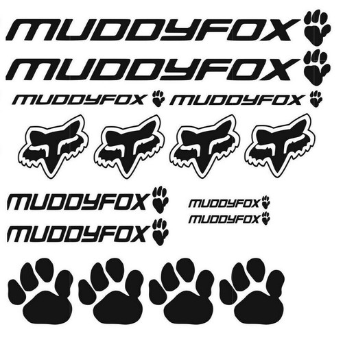 16 MUDDYFOX replica Vinyl Decals Stickers Sheet Bike Frame Cycle ...