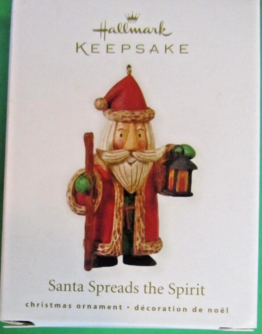 2010 HALLMARK SANTA SPREADS THE SPIRIT STAFF LANTERN CHRISTMAS ORNAMENT ...
