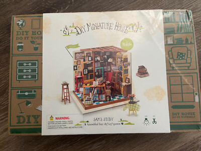 Hands Craft DIY Miniature House SAM'S STUDY New in Sealed Box 3D Wood Model Kit | eBay