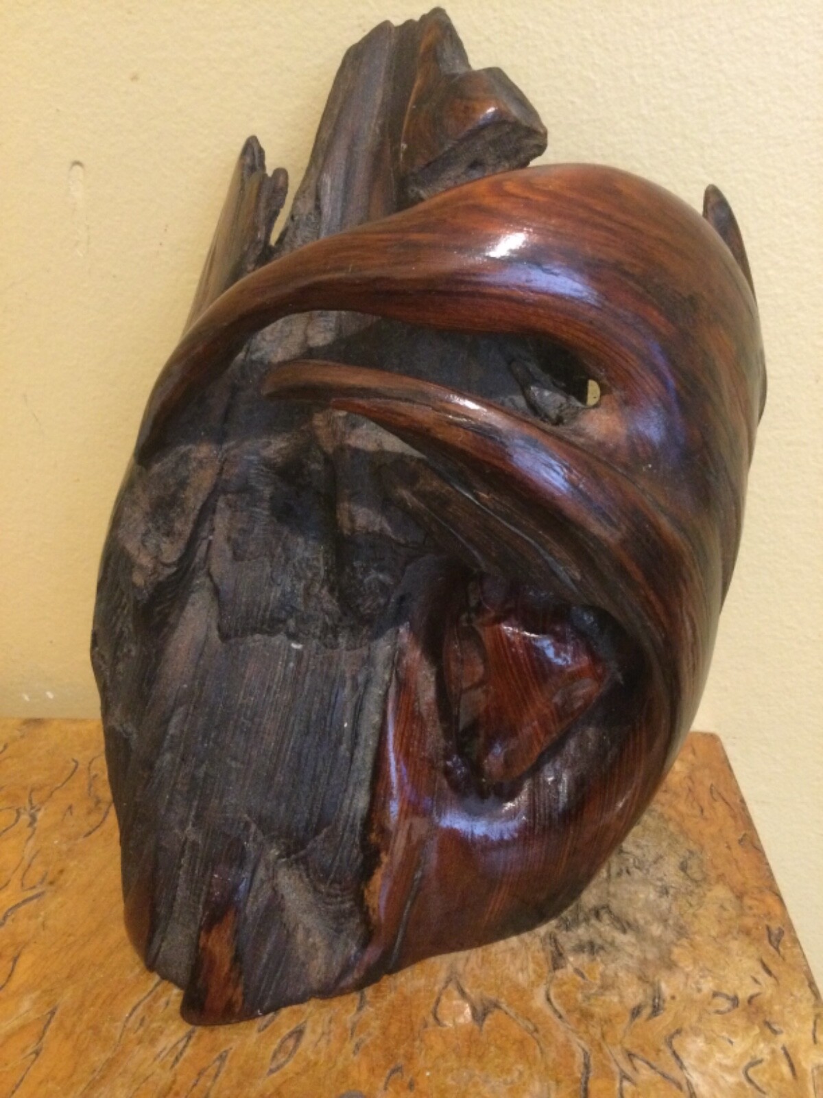 Hand Carved Wood Tree Branch Sculpture SIGNED - 7” tall | eBay