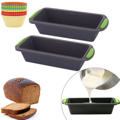 2x Backform Brot Set Silikon Backen Brötchen Backform Kastenform für ...