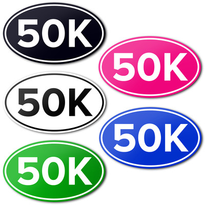 50K ANTI-UV VINYL BUMPER STICKER ULTRA - Marathon Running Race Cycling ...