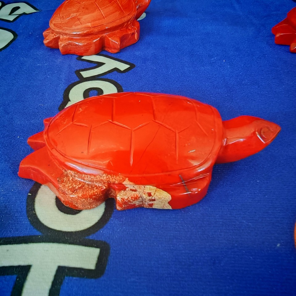 3.74LB 5-Piece Natural Red Jasper Hand-Carved Turtle Figurines | eBay