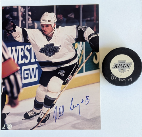 Robert Lang Hand Signed Autographed Los Angeles Kings Bow Tie Puck ...