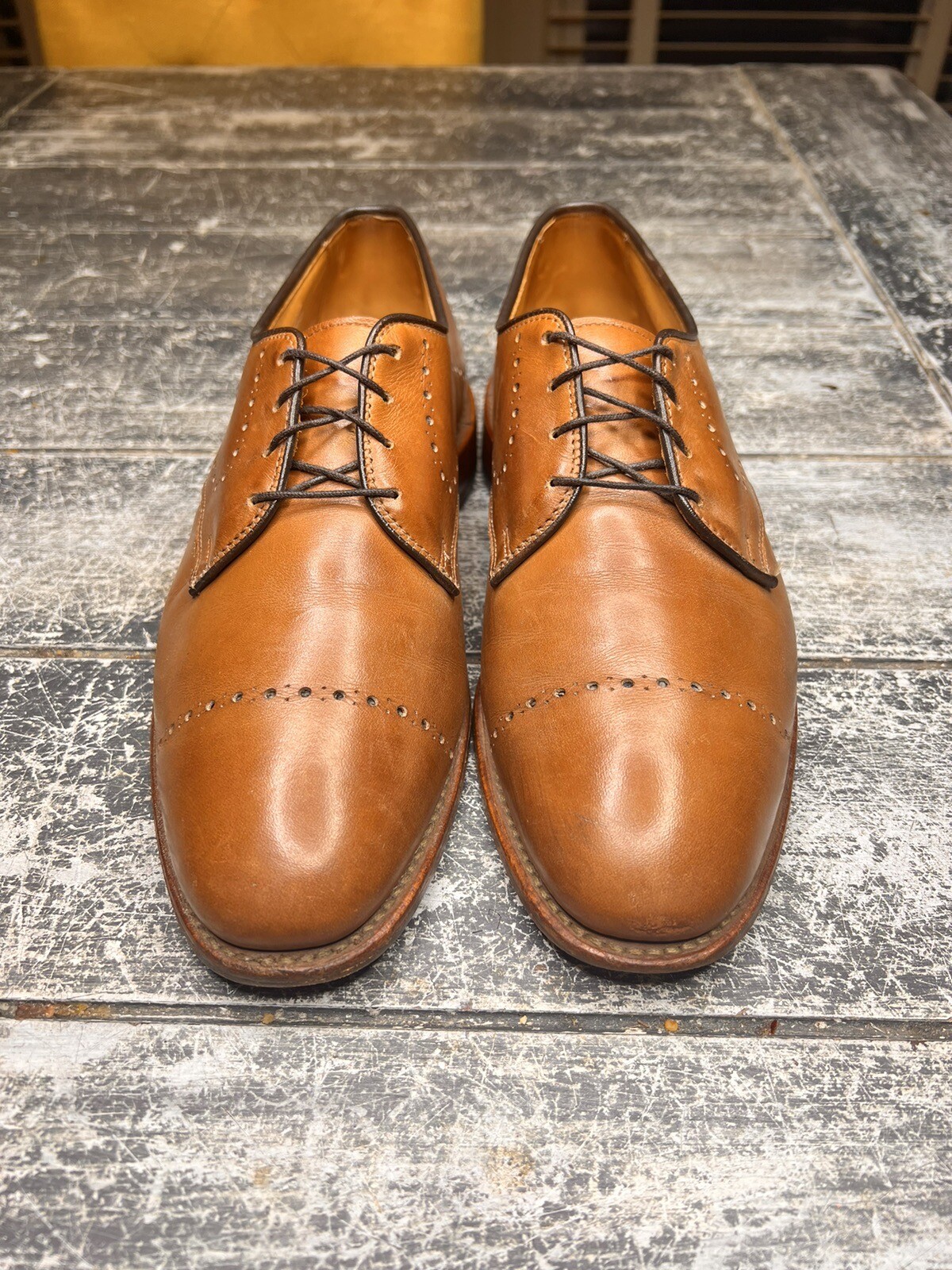 ALLEN EDMONDS "TROY" Walnut Brogue Oxford Dress Shoes… - Gem