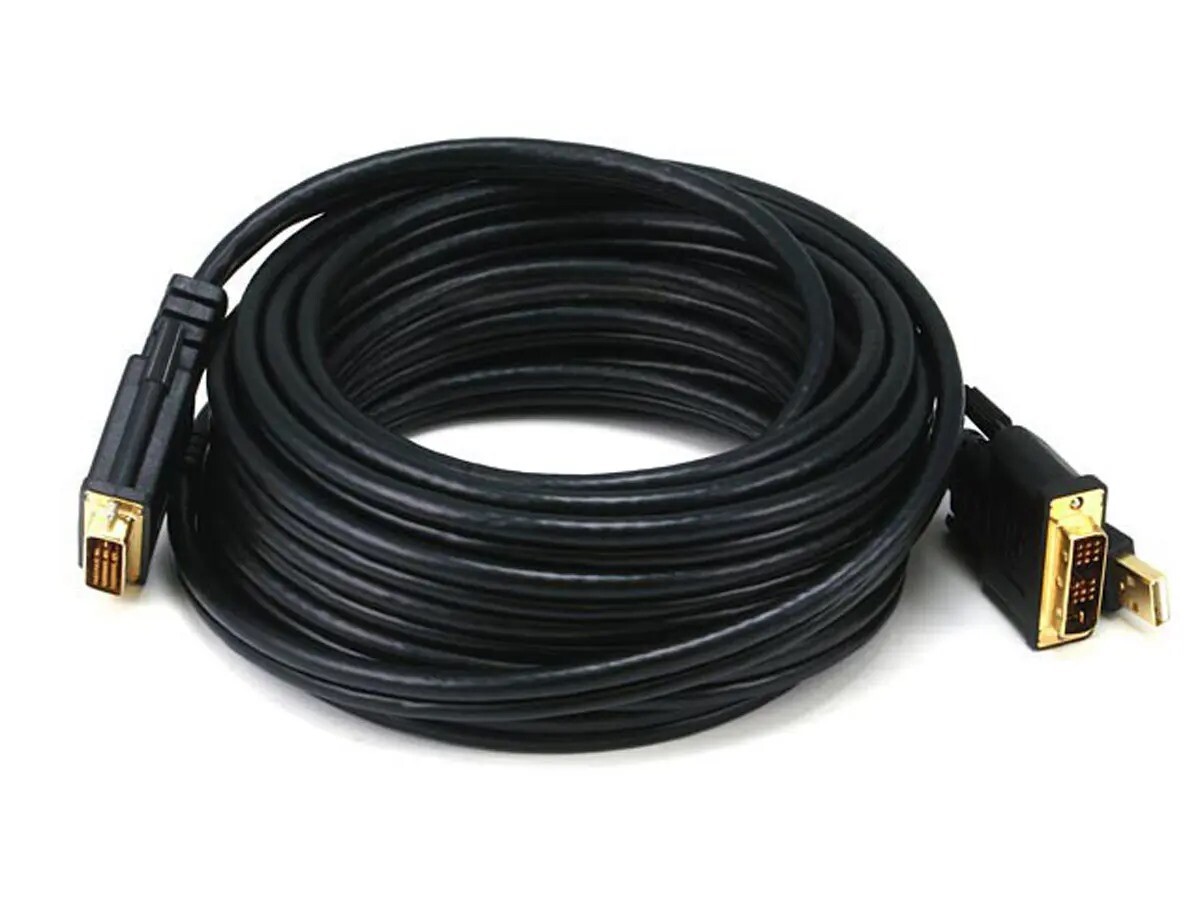 Monoprice 25ft 28AWG DVI-D & USB A Type to M1-D P&D Cable for Infocus ...