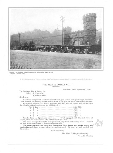 Goodyear Truck Tires - Alms & Doepke Co., Cincinnati - New Departure ...