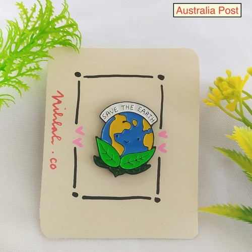 Save The Earth Day Enamel Pin Lapel Brooch Badge Environment Activist ...