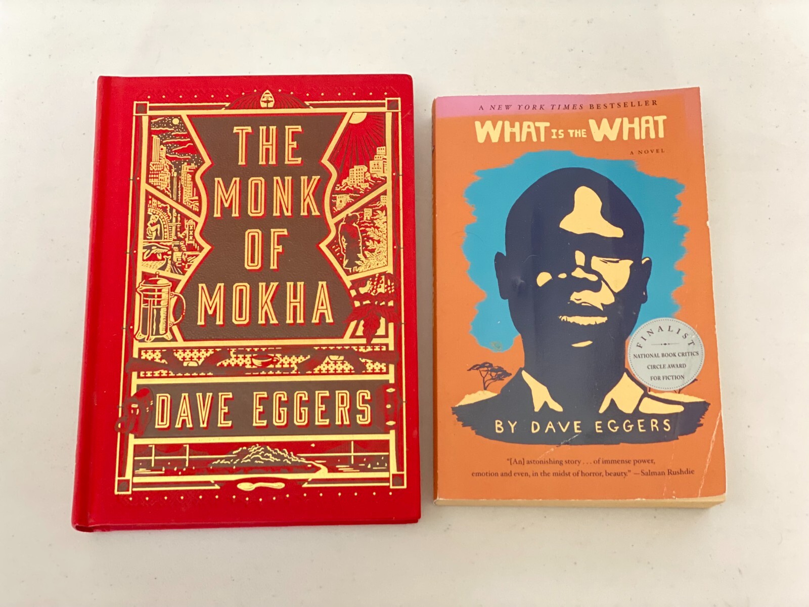 Lot of 2 Dave Eggers books-The Monk of Mokha (First Edition), What is ...