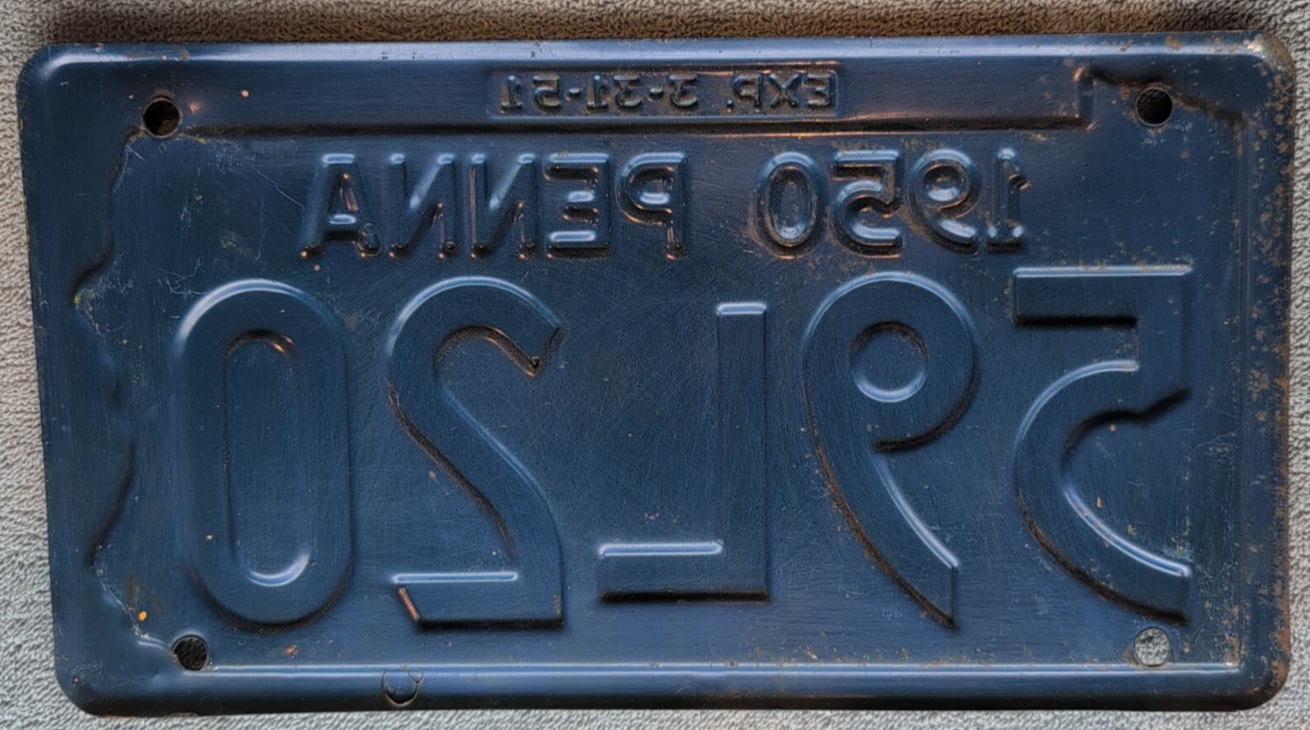 PENNSYLVANIA 1950 License Plate ORIGINAL | eBay