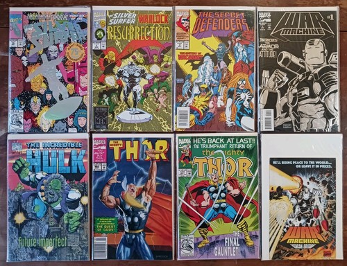 Lot of 8 Marvel Comics: Silver Surfer, Secret Defenders, War Machine ...