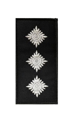 White on Black 3 Pip Bath Star Rank Patch – 10cm x 5cm - Chief ...