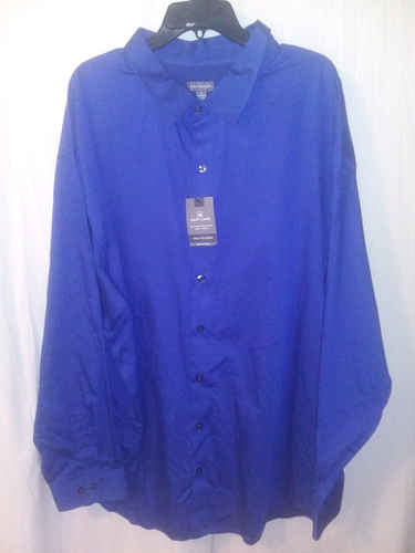 Van Heusen Easy Care Blue Striped Dress Shirt 4XL 21/21.5 Long Sleeve ...