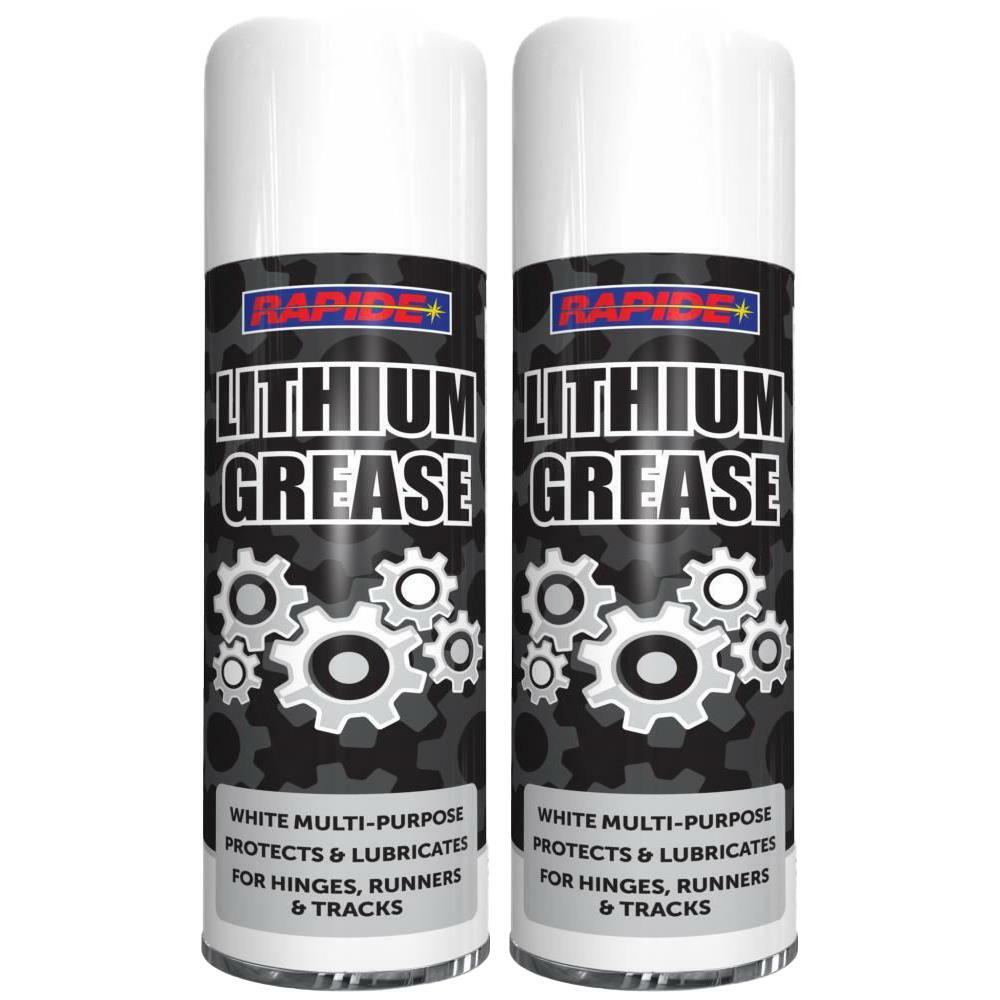 2x Lithium Grease Spray Rapide White Multi Purpose Protects ...