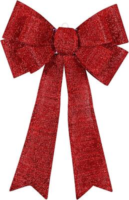 60cm LARGE LIGHT UP BOW DECORATION WITH 20 WARM LED LIGHTS DOOR TREE ...