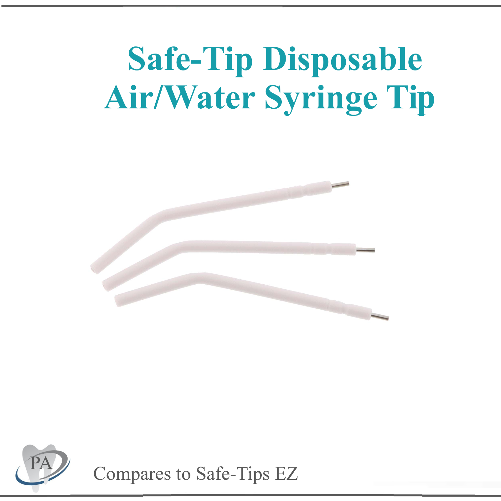 Dental Metal Core 3 Way Syringe Tips, White, Safe-Tips EZ Disposable ...