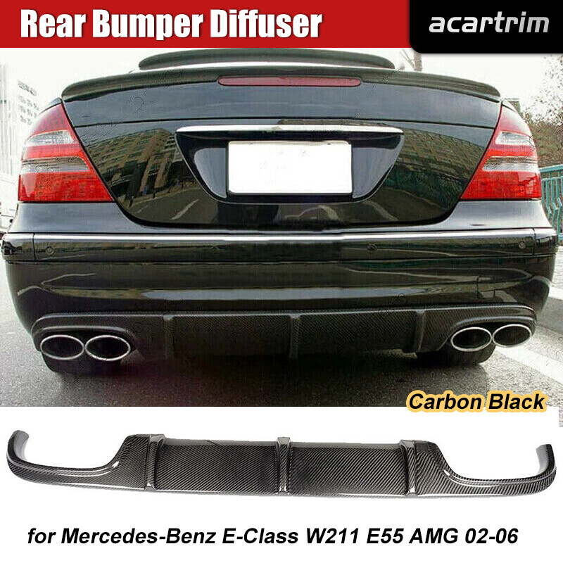 Fits Benz W211 E55 AMG 2002-2006 Rear Bumper Diffuser Lip Spoiler REAL ...