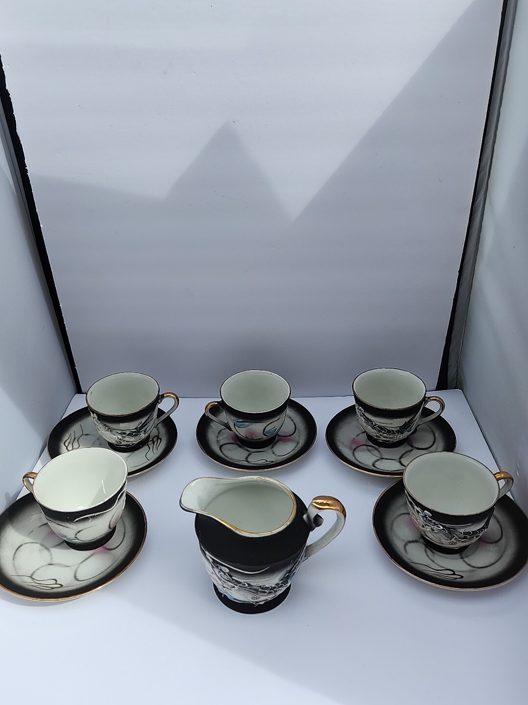 Vtg Japanese Moriage lusterware Dragonware Tea Set Blue Eye Dragon | eBay
