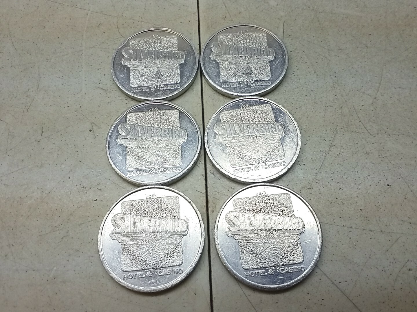 Silver Bird Hotel And Casino Chips Quantity Of 6 Free Play Vintage Las ...