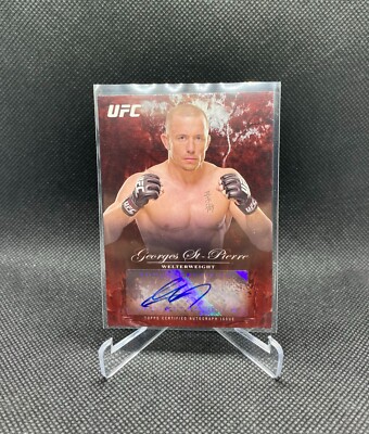 2014 Topps UFC Bloodlines Georges St-Pierre Fighter Auto Ruby Red #/8 ...