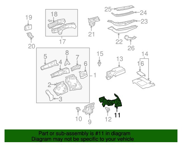 NEW OEM Fender Apron Insulator Left 53784-0E010 Highlander 08-13 RX350 ...