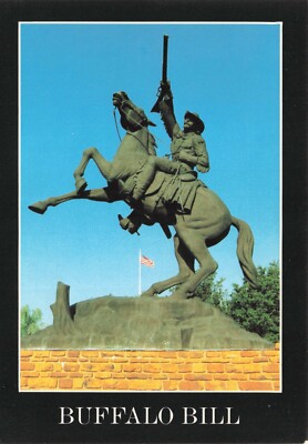 Postcard OK Oklahoma City Buffalo Bill Statue "Cowboy Hall of Fame ...