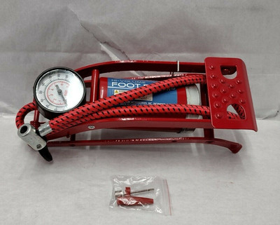 Custom Accessories 57777 Steel Red 100 PSI Foot Pump for Bicycle Tires ...