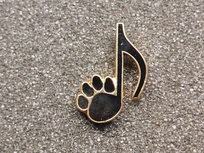 Musical Note Animal Paw Foot Print Music Black Enamel Gold Trim Pin | eBay