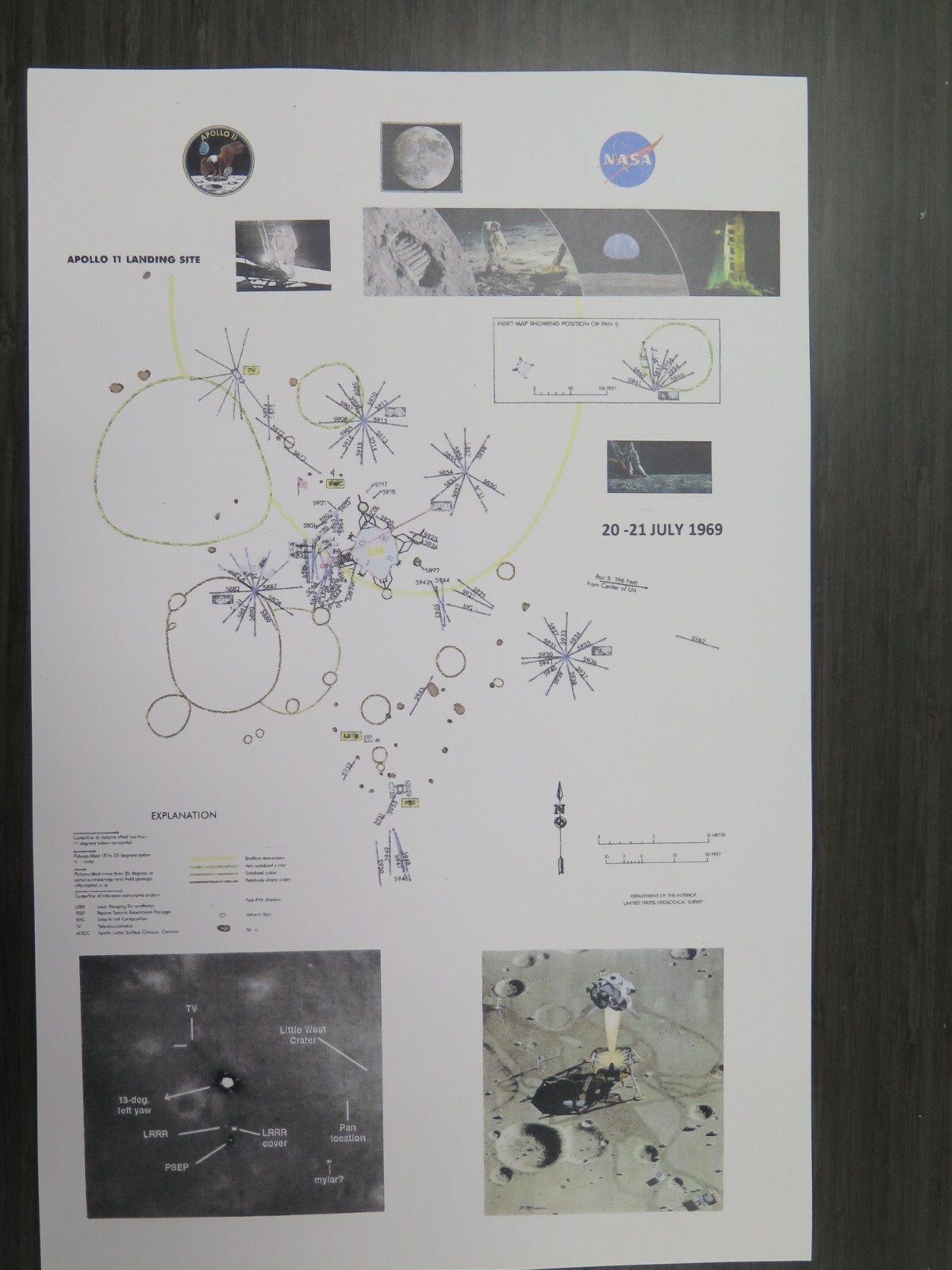 Apollo 11 Landing Sight digram | eBay