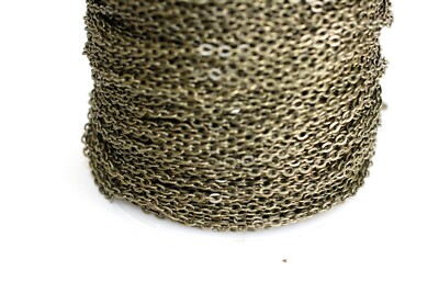 25ft 3x2.2mm Antique Bronze Cable Chain unsoldered 1 day Ship | eBay