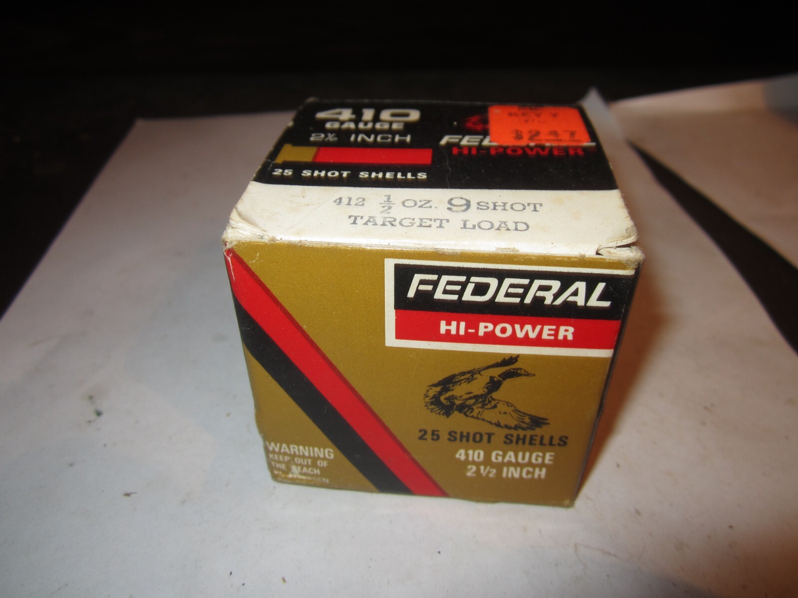 VINTAGE Federal Hi-Power 410 Gauge 2 1/2" #9 SHOT Shotgun Shell Box ...