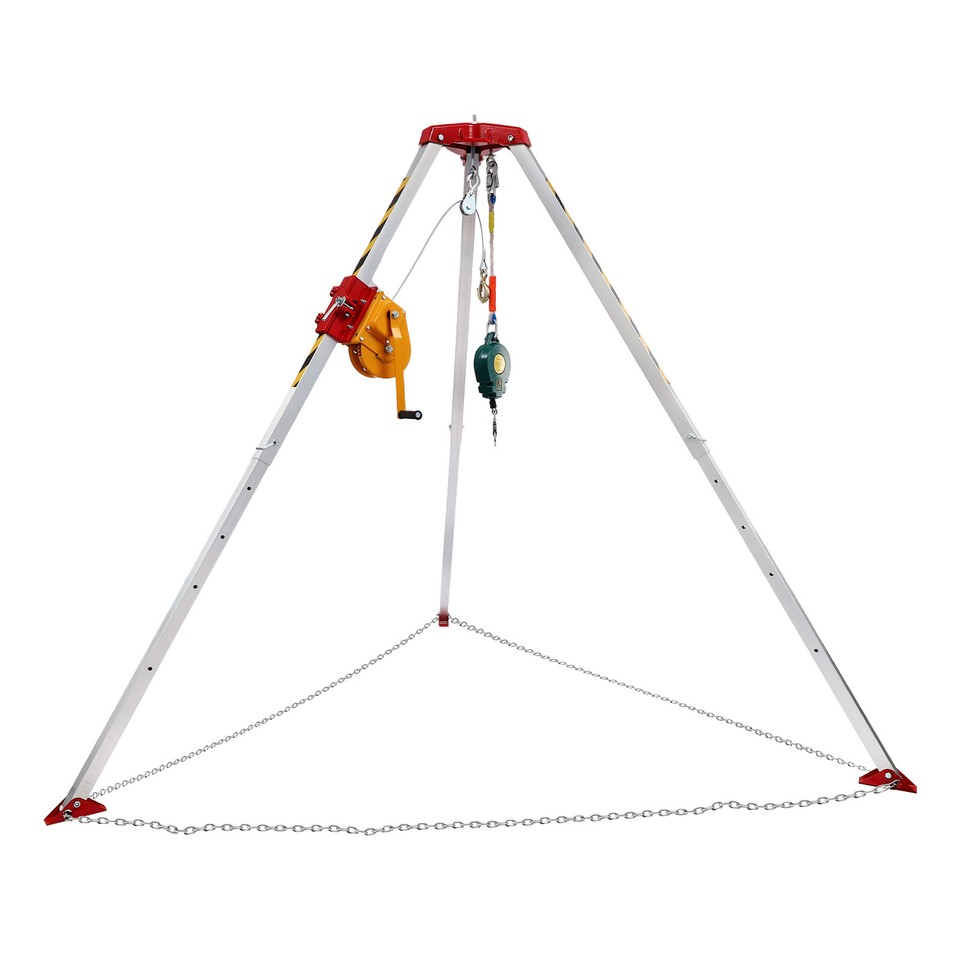661lbs Confined Space Tripod Kit Aluminium Alloy Rescue Tripod w/ Fall ...