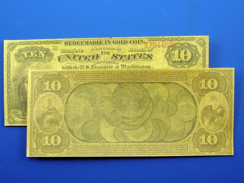 Reproduction $10 1875 National Gold Bank Note US Paper Money Currency ...