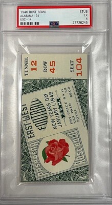 1946 Rose Bowl Ticket Stub Alabama 34 vs USC 14 PSA 5 | eBay