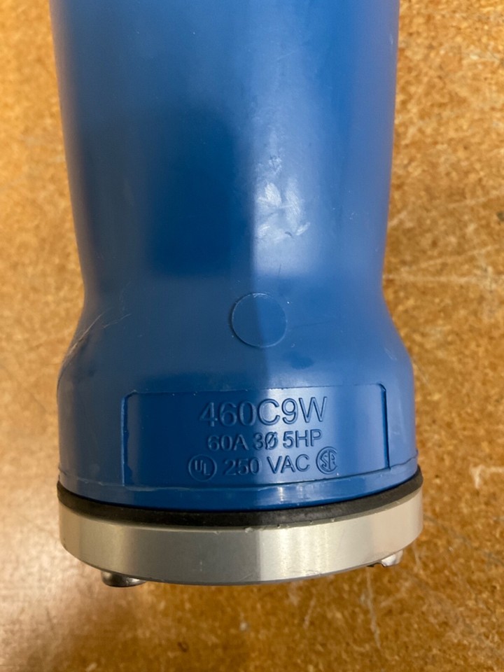 Hubbell 60A 250VAC 3Ø 4 Wire 5 HP IEC Pin & Sleeve Female Connector ...