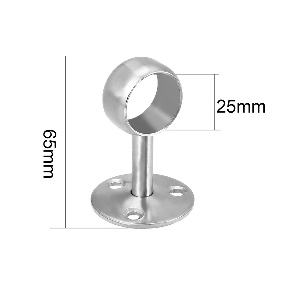 Wardrobe Pipe Bracket, 25mm Dia, 65mm Height, Wall Mounted Rail Rod ...