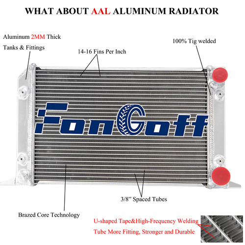 2Row Aluminum Radiator Fit VW Scirocco/Pro Stock Style Drag Racing Use ...