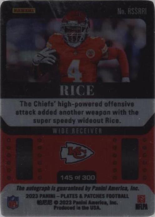 2023 Panini Plates & Patches Rashee Rice #RSSRRI | eBay