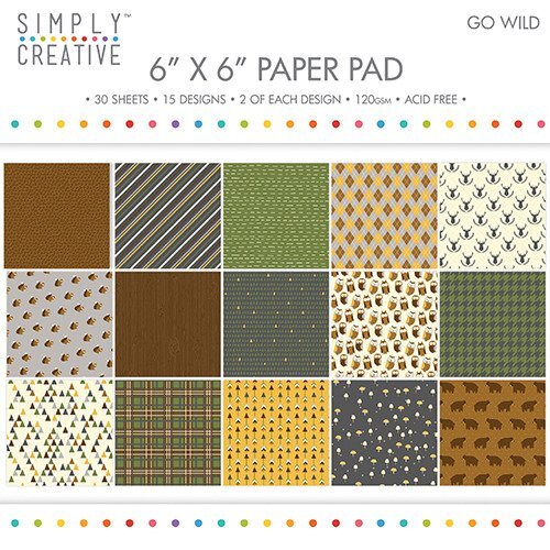 SIMPLY CREATIVE Set 30 Blatt 15x15cm Scrapbooking Craft Papier 120g, Go ...