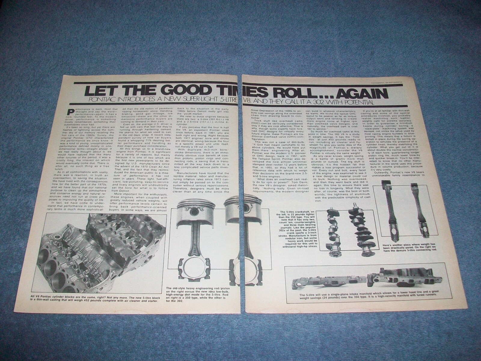 1976 Pontiac 301 V8 Engine Vintage Tech Info Article "Let the Good ...
