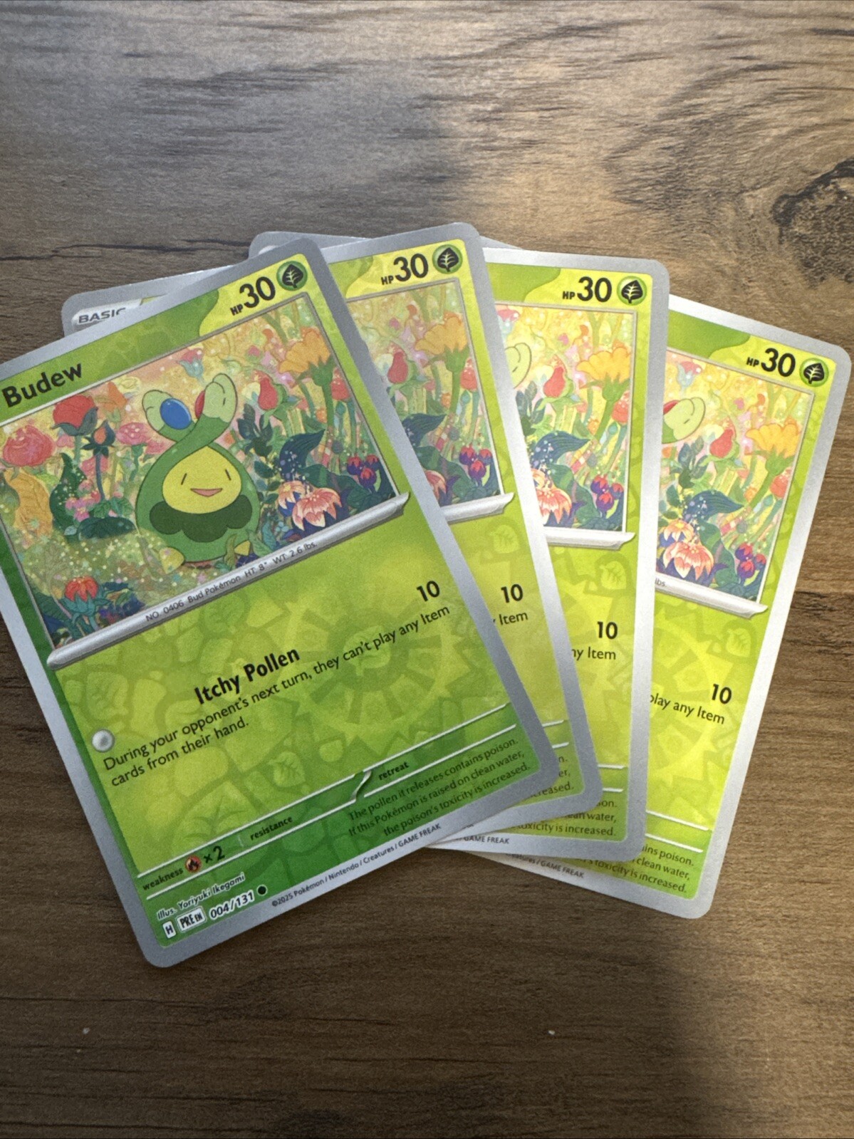 Budew - New 2025 Pokémon TCG Reverse Holo Prismatic Evolutions Card 004 ...