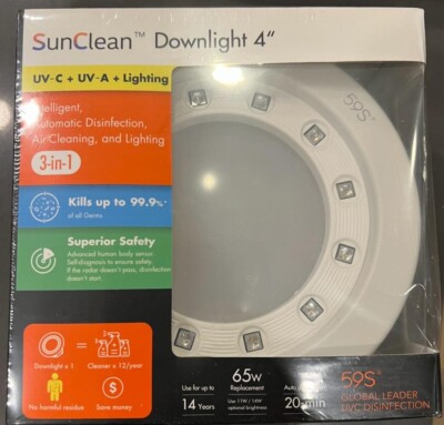 59S, SunClean, Downlight, 4", 11W, 3 in 1, UV-C+ UV-A+ Lighting | eBay