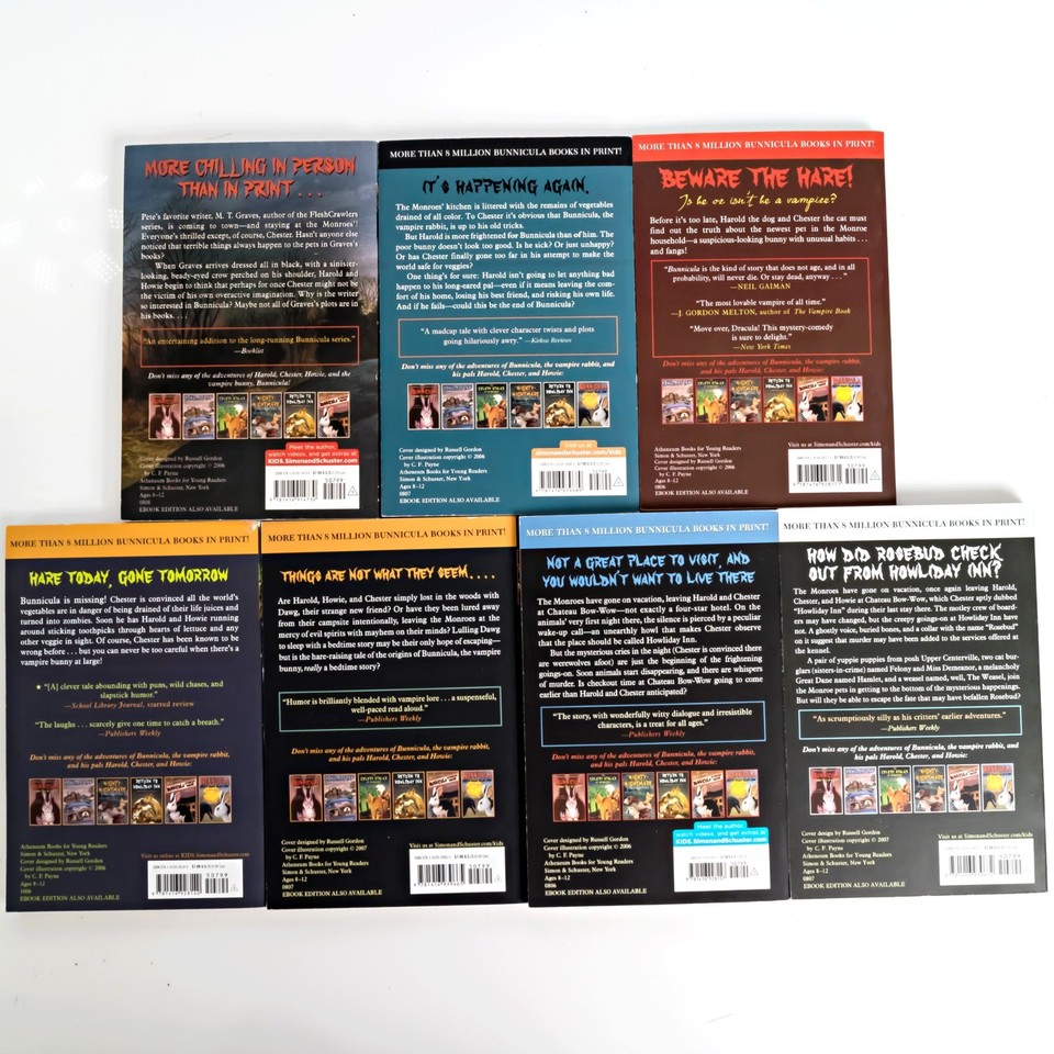 BUNNICULA LOT OF 7 by James Howe Paperback HOWLIDAY INN NIGHTY ...