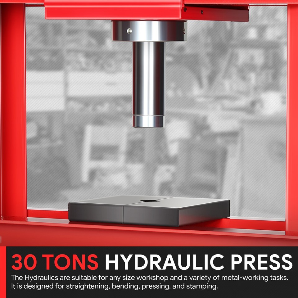 2-Tier 30 Ton 66139 lbs. Steel Hydraulic Shop Benchtop Press with ...