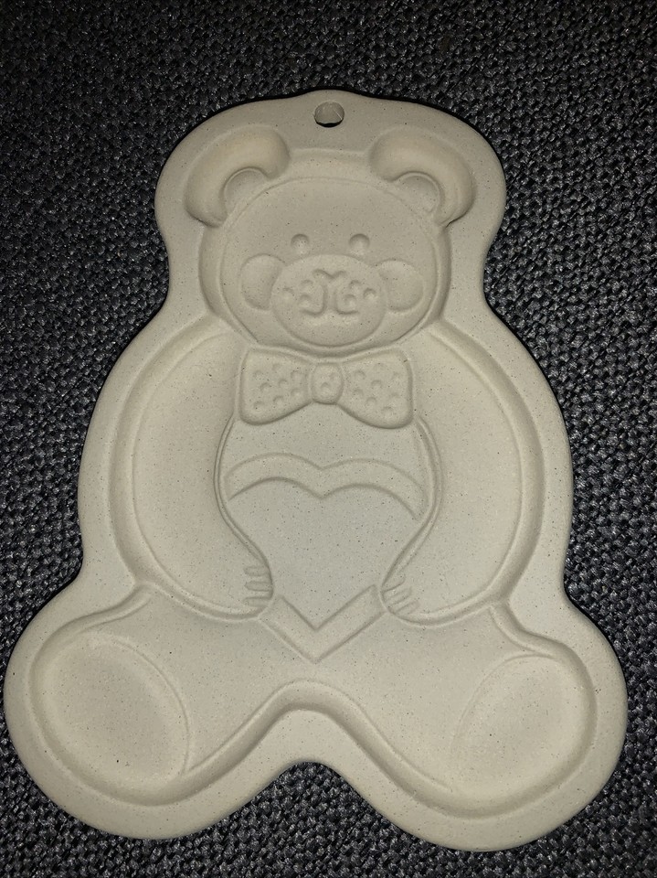 Pampered Chef Teddy Bear Stoneware Cookie Mold 1991 With Recipe | eBay