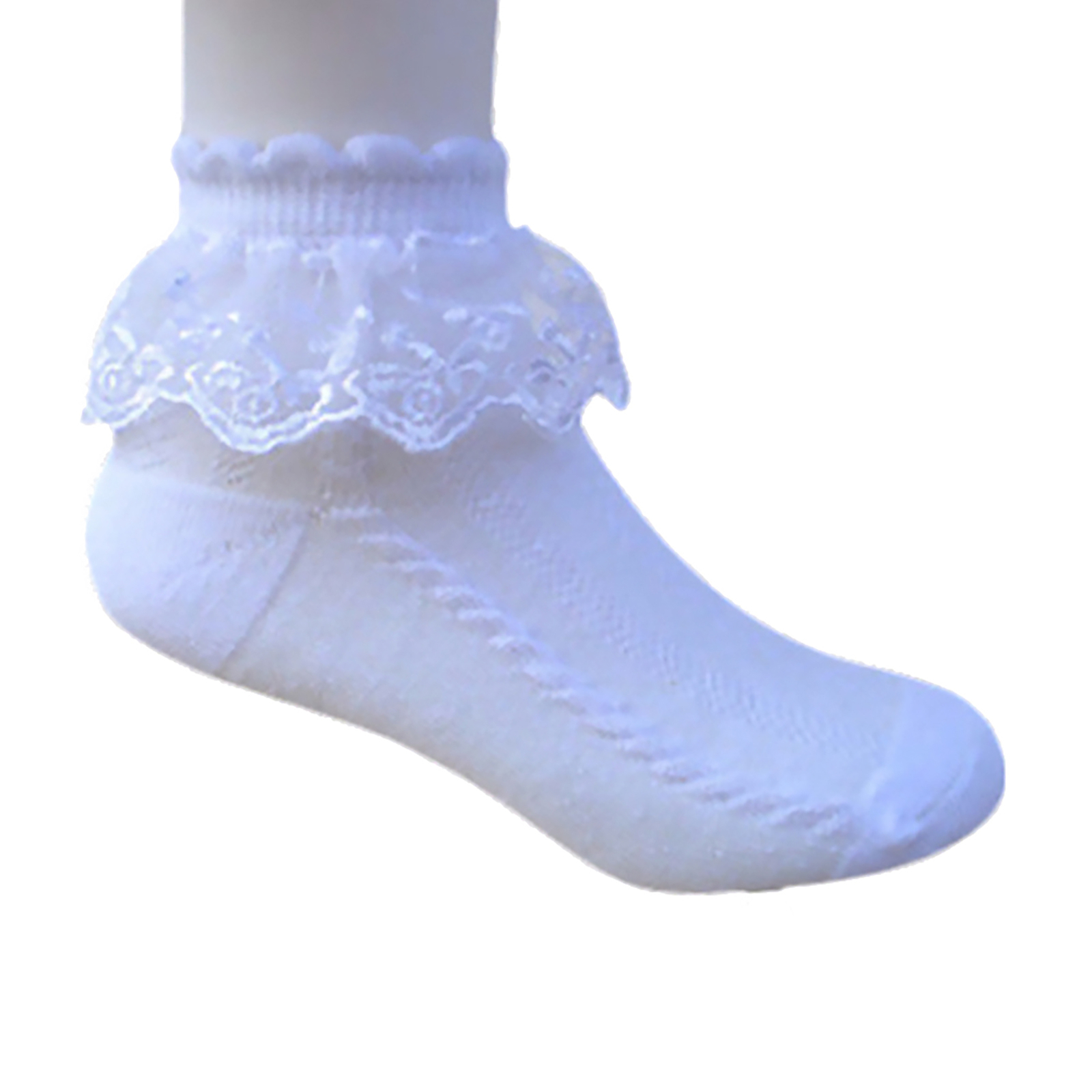 1pair Ruffle Socks Attractive Warm Children Frilly Lace Socks Elastic ...